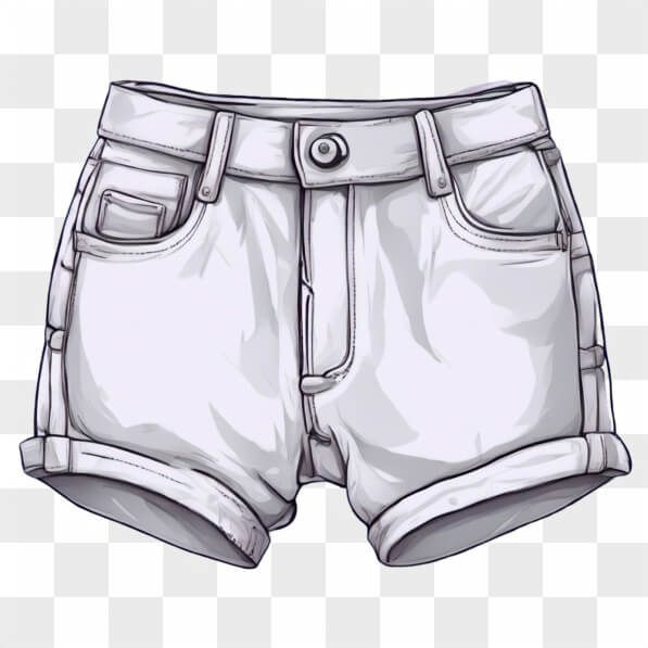 Download White Denim Shorts Cartoons Online - Creative Fabrica