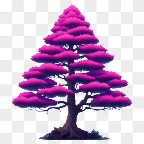 Download Stylized Vibrant Tree with Pink Foliage Cartoons Online ...