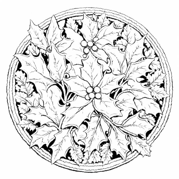 Baixe Desenho Intricado de Azevinho para Colorir nas Férias Colorir ...