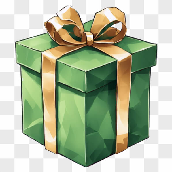 Download Festively Wrapped Green Gift Box Cartoons Online - Creative ...