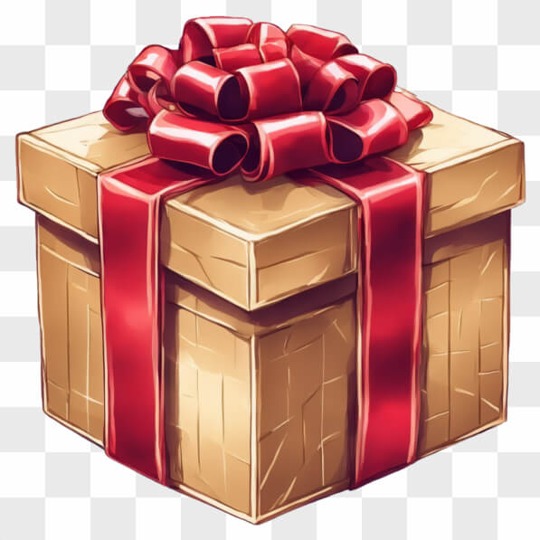 Download Stylish Wrapped Gift Box with Red Ribbon Cartoons Online ...