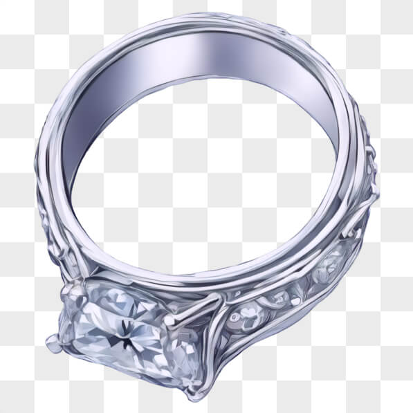 Scarica Anello Elegante in Argento con Grande Diamante Cartoni animati ...