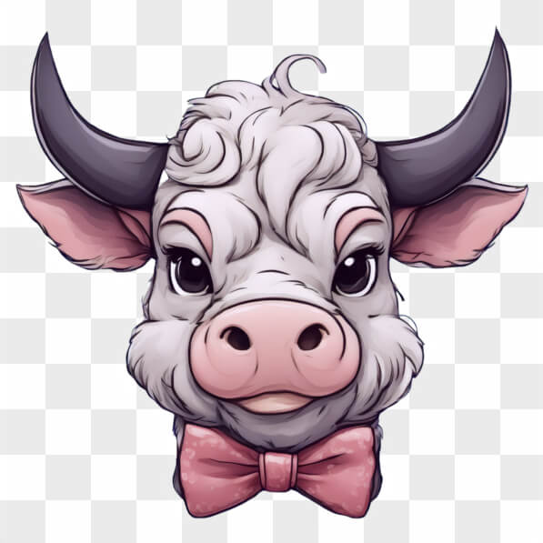 Download Cartoon Cow with Bow Tie Cartoons Online - Creative Fabrica