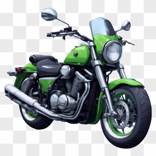 Download Vibrant Green Motorcycle Cartoons Online - Creative Fabrica