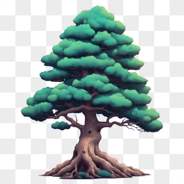 Download Stylized Tree with Lush Foliage Cartoons Online - Creative Fabrica