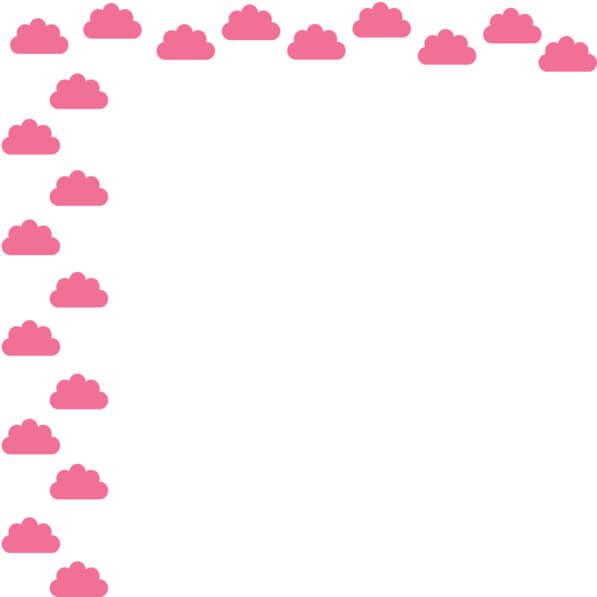 Download Pink Decorative Clouds on White Background Borders & Corners ...