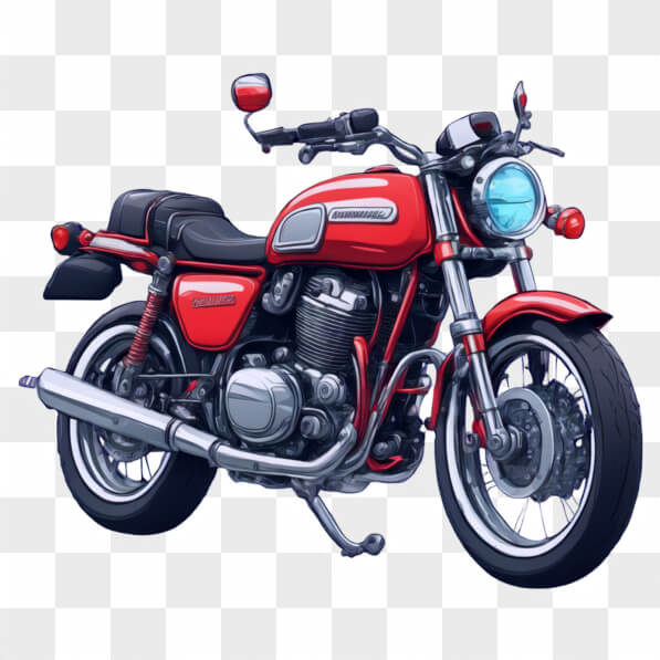Download Stylish Red Motorcycle Cartoons Online - Creative Fabrica