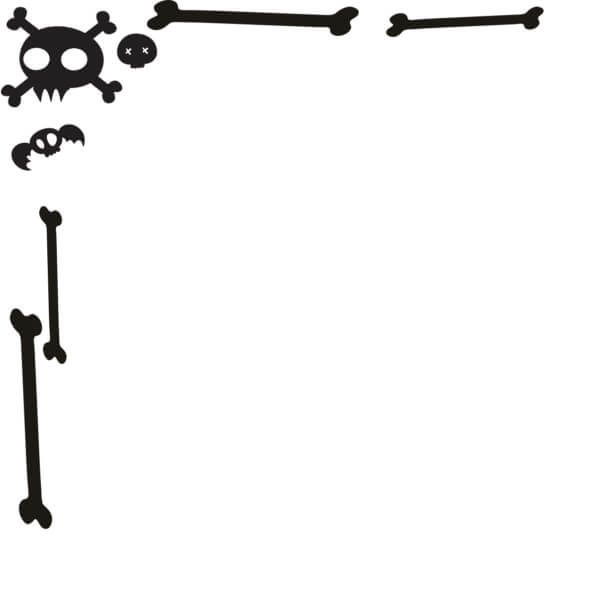 Download Halloween-themed decorations with skulls and bones Borders ...