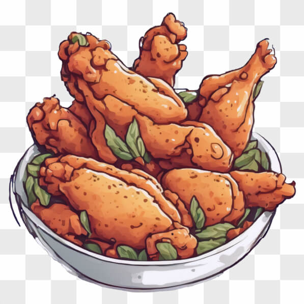 Download Bowl of Fried Chicken Cartoons Online - Creative Fabrica