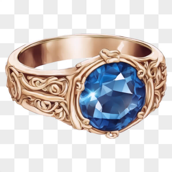 Download Ornate Blue Gemstone Ring Cartoons Online - Creative Fabrica
