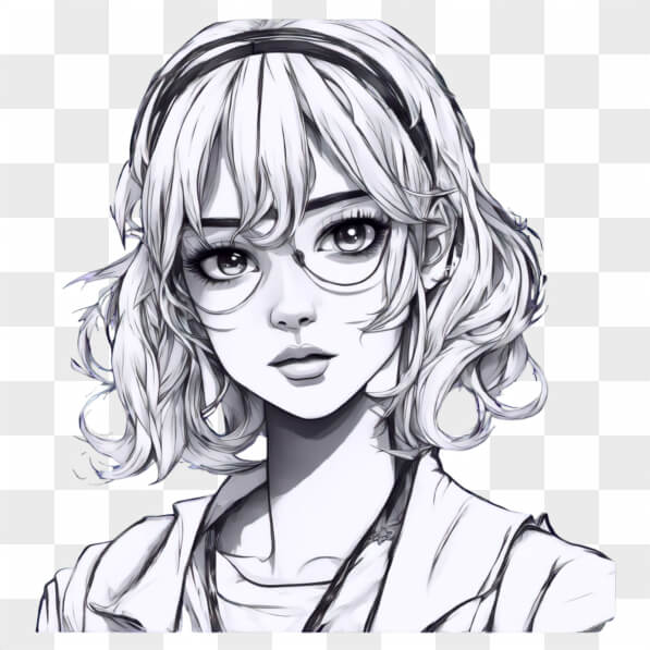 Download Monochrome Illustration of a Young Woman Cartoons Online ...