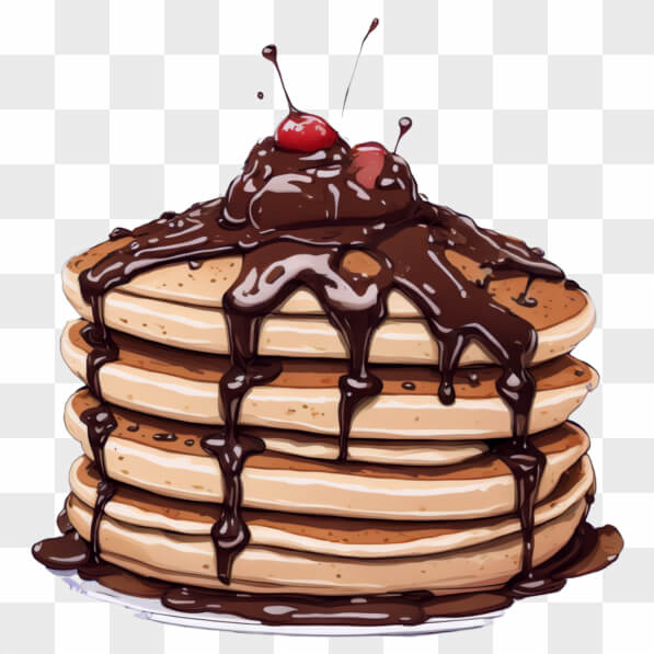 Download Stack of Chocolate Pancakes Cartoons Online - Creative Fabrica