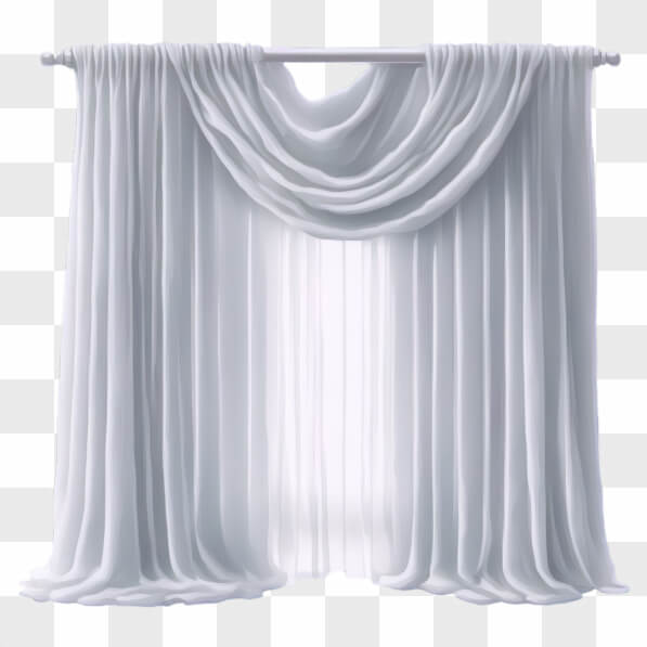 Download Elegant White Curtains Draped Over Window Cartoons Online ...