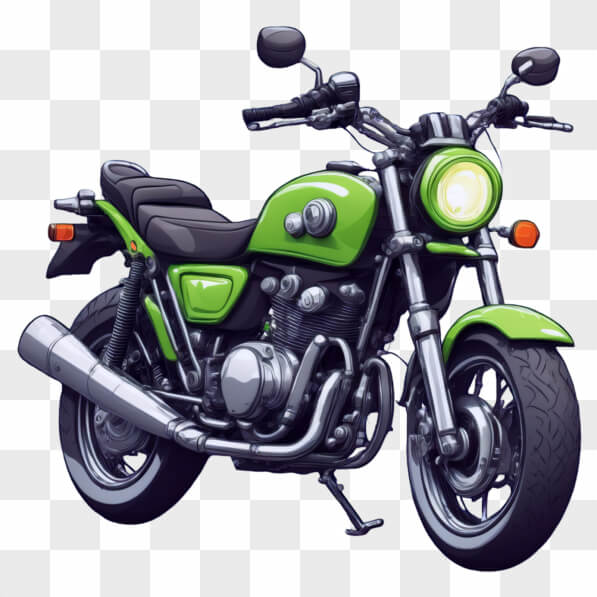 Download Vibrant Green Motorcycle Cartoons Online - Creative Fabrica
