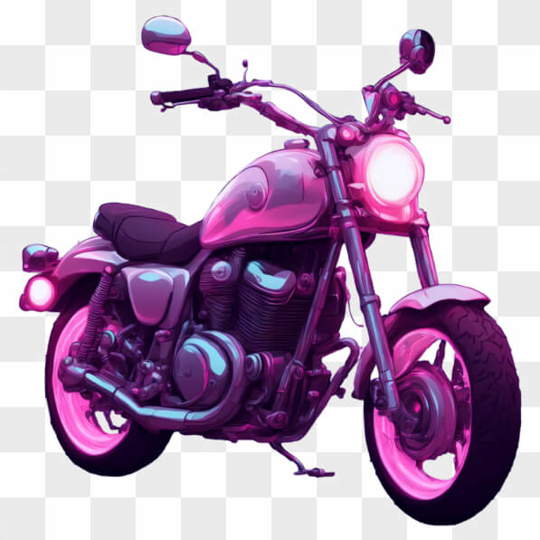 Download Stylized Motorcycle with Pink Hues Cartoons Online - Creative ...