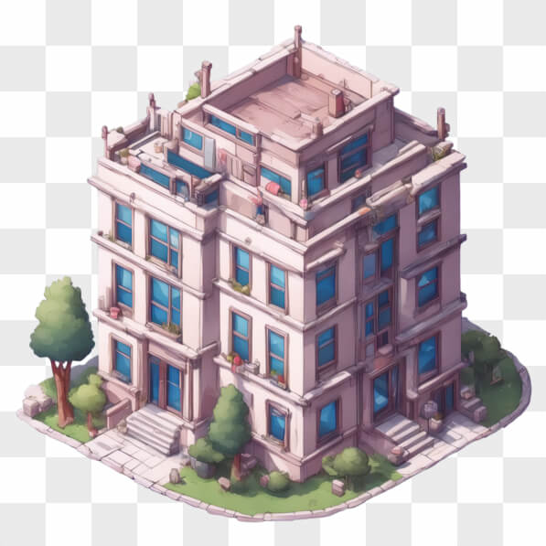 Download Charming Multi-Story Building with Modern Design Cartoons ...