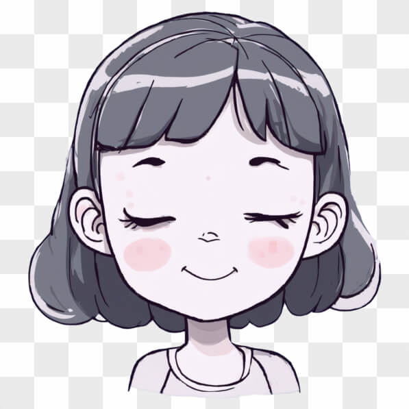Download Cute Animated Character with Closed Eyes and Smile Cartoons ...