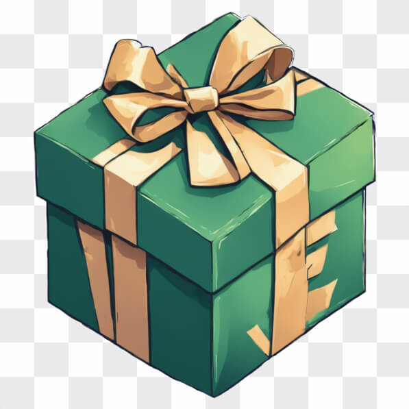 Download Festively Wrapped Green Gift Box Cartoons Online - Creative ...