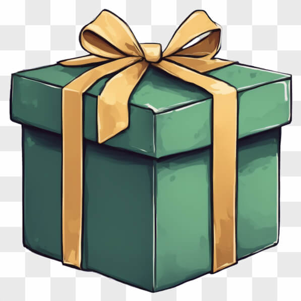 Download Wrapped Green Present with Yellow Bow Cartoons Online ...