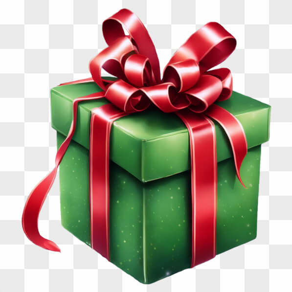 Download Feestelijke groene geschenkdoos met rode strik Cartoons online ...