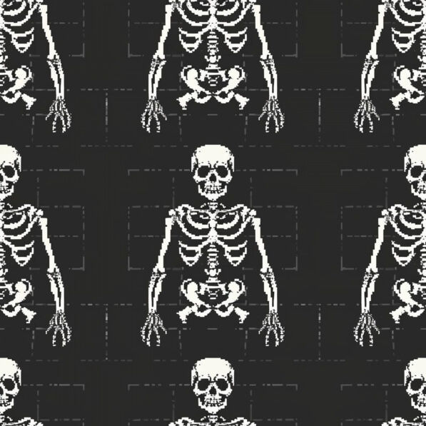 Download Repeating Skeleton Pattern on Dark Background Backgrounds ...
