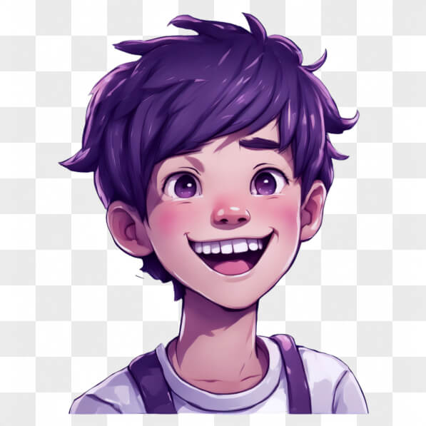 Descarga Chico animado y alegre con cabello morado Cartoons En Línea ...