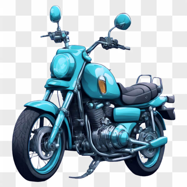 Download Turquoise Motorcycle Cartoons Online - Creative Fabrica