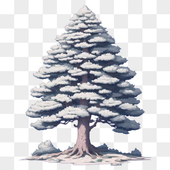 Download Stylized Tree with White Foliage Cartoons Online - Creative ...