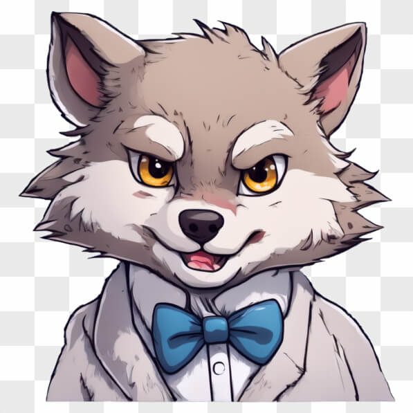 Download Anthropomorphic Wolf Character in Formal Attire Cartoons ...