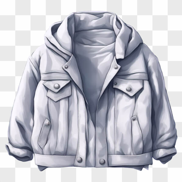 Download Stylish White Hooded Jacket Cartoons Online - Creative Fabrica