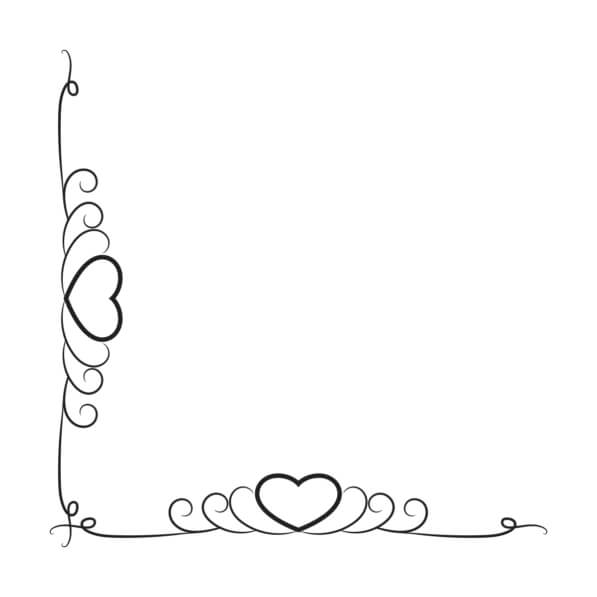 Download Elegant Decorative Corner Design with Hearts Borders & Corners ...