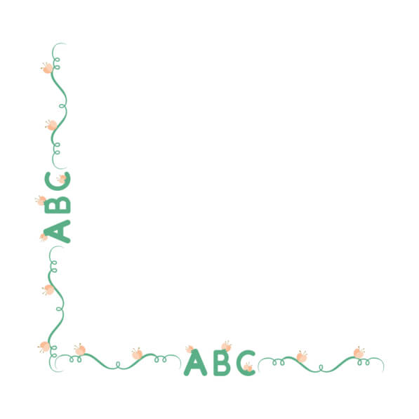 Download Decorative ABC Border Design with Vines and Flowers Borders ...