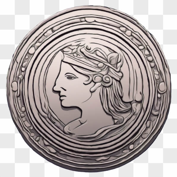Download Ancient Coin Featuring a Woman's Profile Cartoons Online ...