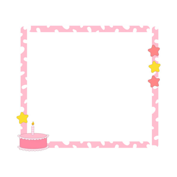 Download Festive Pink Birthday Frame with Cake and Stars Frames Online ...