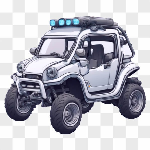 Download Compact Off-Road Vehicle with Emergency Lights Cartoons Online ...
