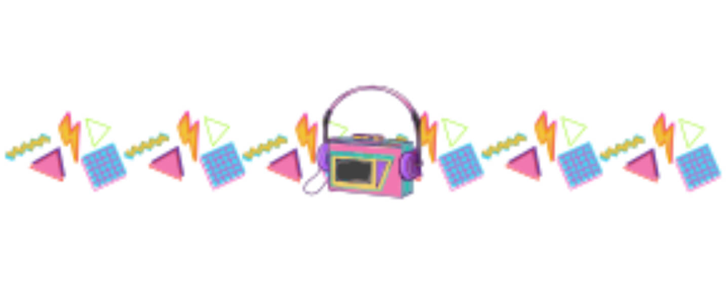 Download Colorful Retro Boombox with Geometric Shapes Borders & Corners ...