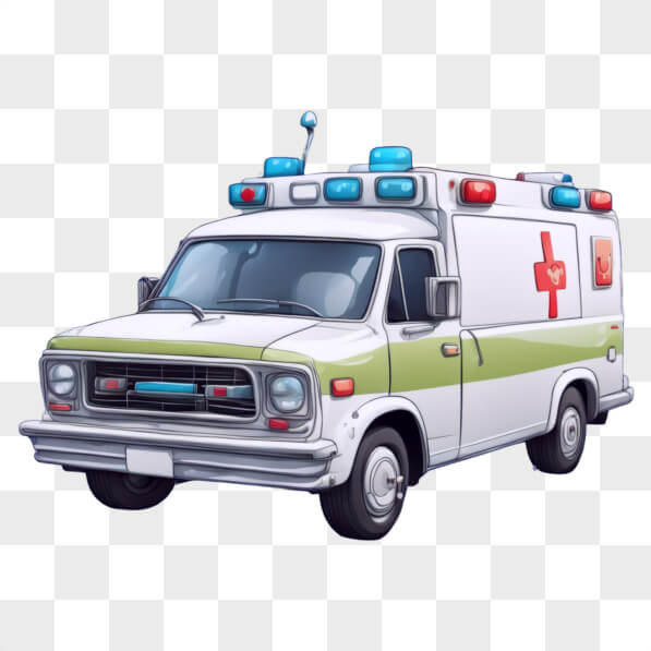 Download Cartoon Ambulance with Emergency Lights and Red Cross Cartoons ...
