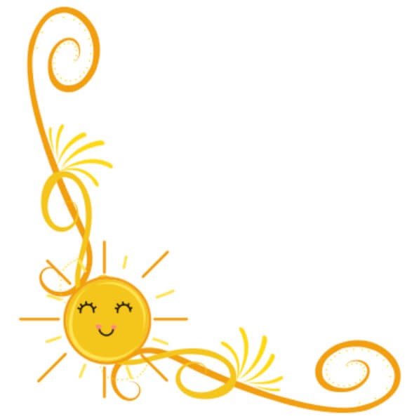 Download Cheerful Cartoon Sun Illustration Borders & Corners Online ...