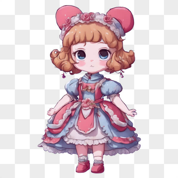 Download Cute Stylized Character in Frilly Dress Cartoons Online ...