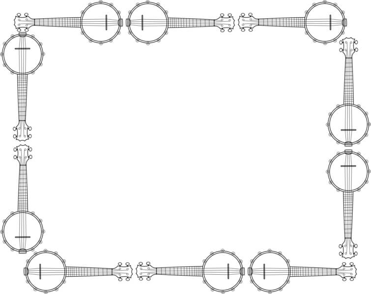 Download Banjos Decorative Border Frames Online - Creative Fabrica