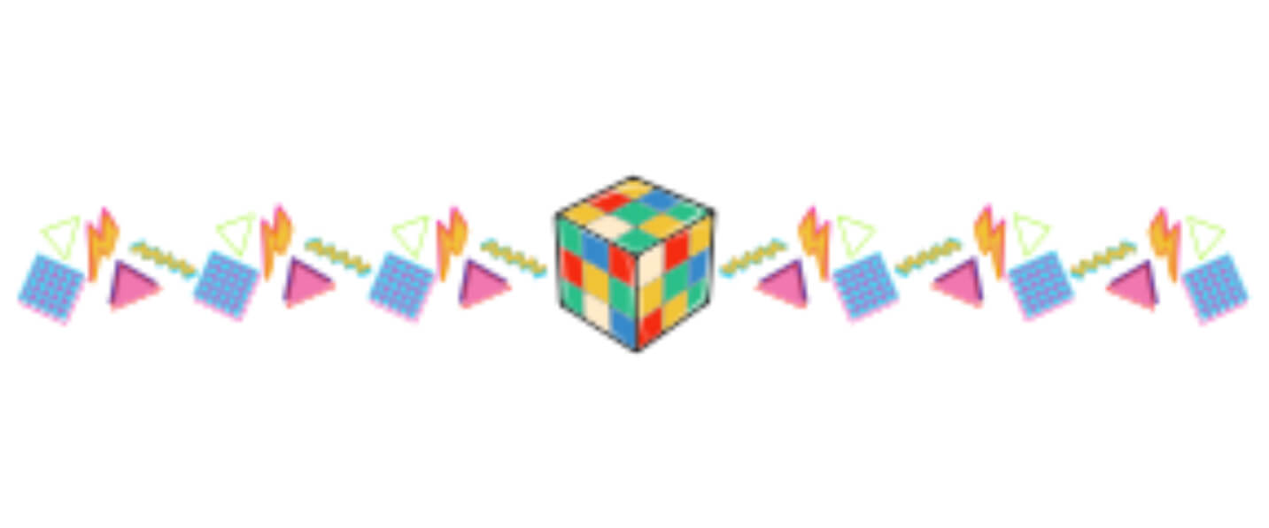 Download Colorful Rubik's Cube with Geometric Shapes Borders & Corners ...