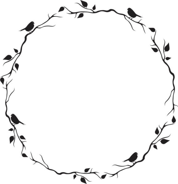 Descarga Diseño de rama circular y pájaro Marcos En Línea - Creative ...