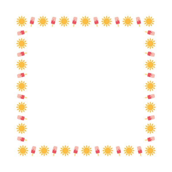 Descarga Borde decorativo de verano con soles y paletas Marcos En Línea ...