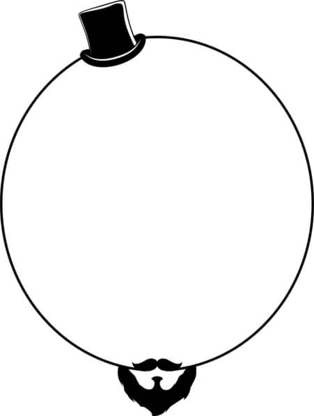 Download Minimalist Face Design with Top Hat and Beard Frames Online ...