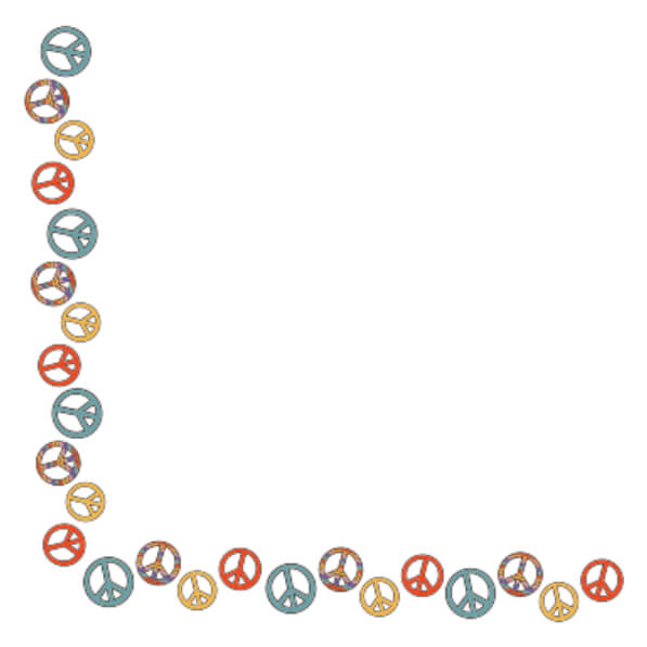 Download Colorful Peace Symbols Border Design Borders & Corners Online ...