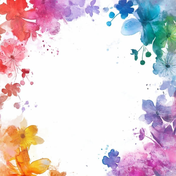 Download Vibrant Watercolor Flower Border Backgrounds Online - Creative ...