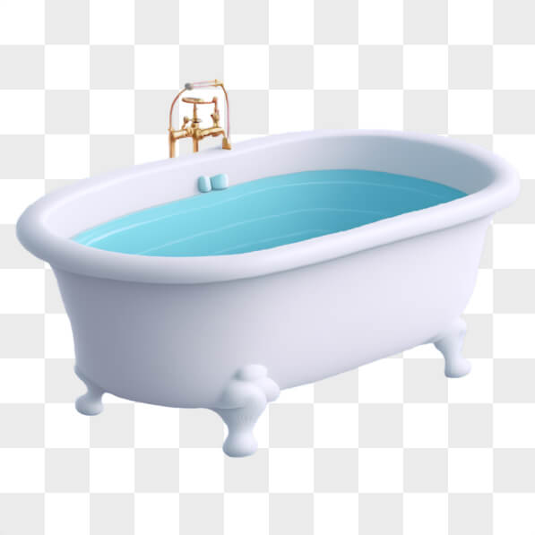 Download Modern White Bathtub with Blue Interior Cartoons Online ...