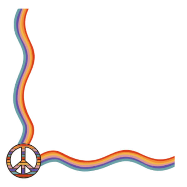 Download Colorful Peace Symbol with Rainbow Pattern Borders & Corners ...