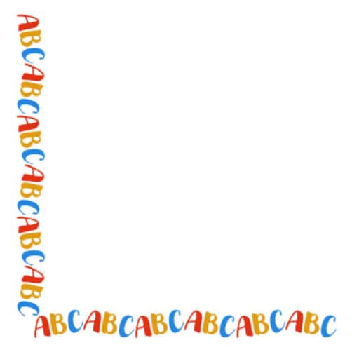 Download Colorful ABC Pattern Borders & Corners Online - Creative Fabrica