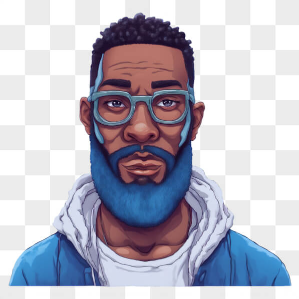 Download Stylized Portrait of a Man with Blue Beard Cartoons Online ...